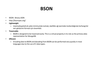 MongoDB - JSON'a Genel Bakış | PPTX
