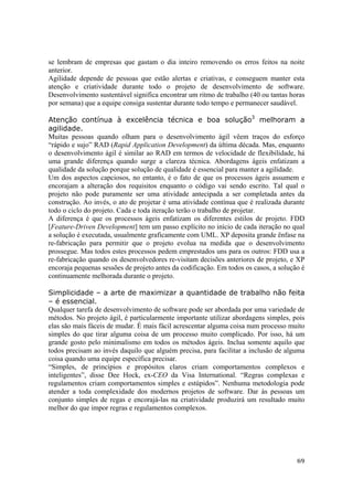Metodologia ágeis no processo de desenvolvimento de software | PDF