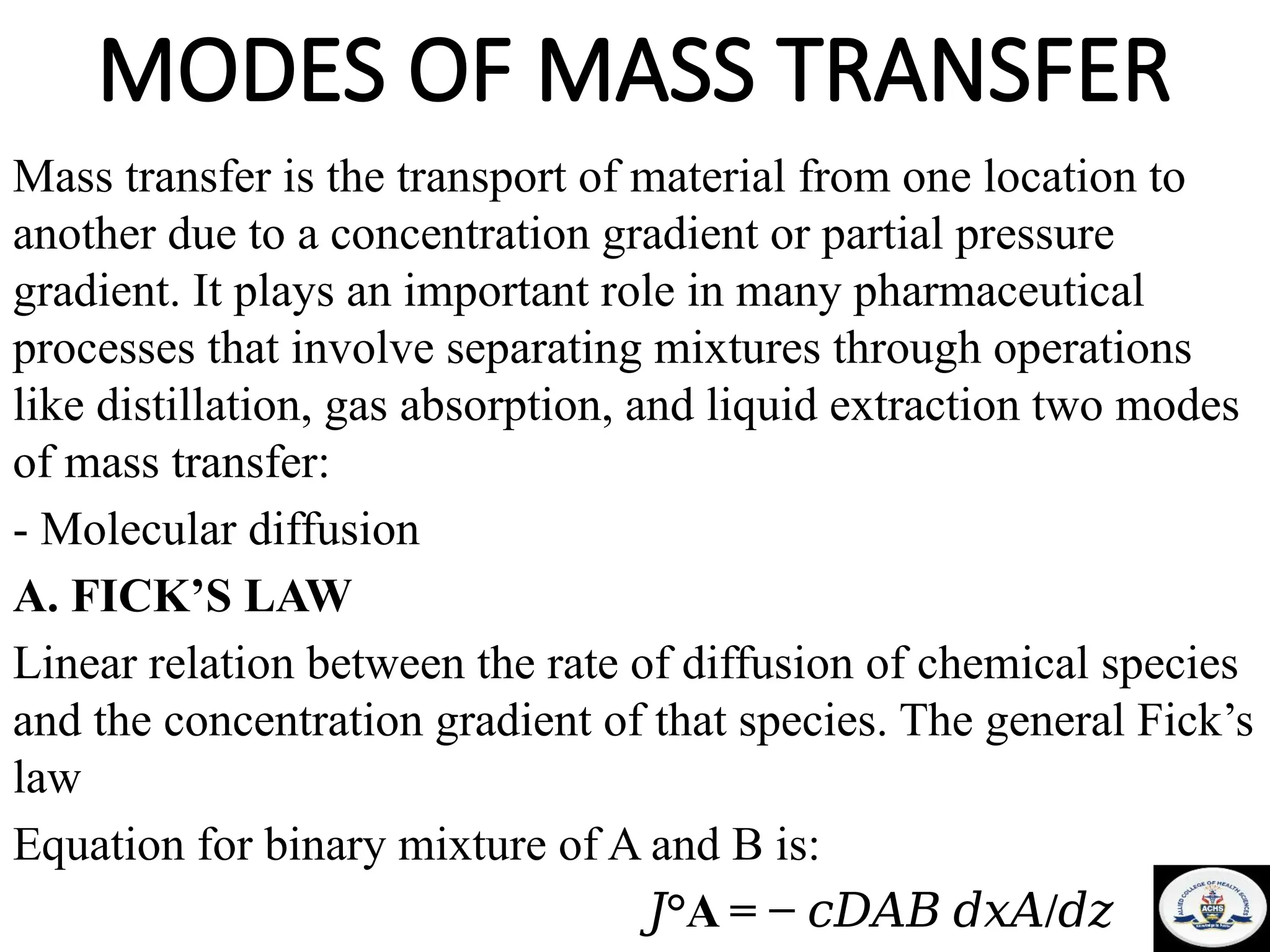 01-Mass Transfer in pharmaceutical.ppptx | PPTX
