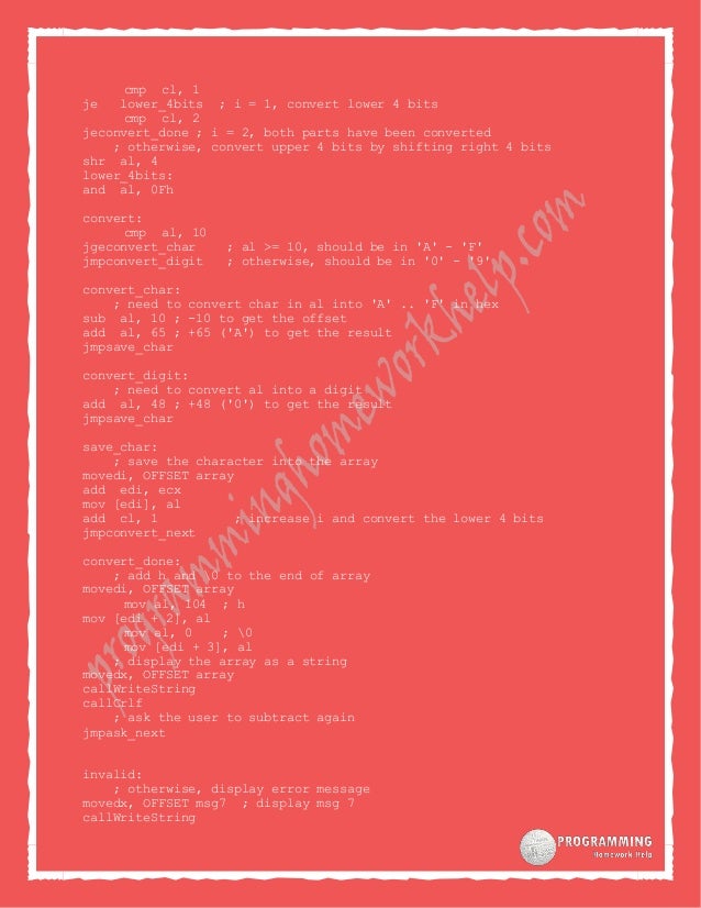 Assembly Language Assignment Help