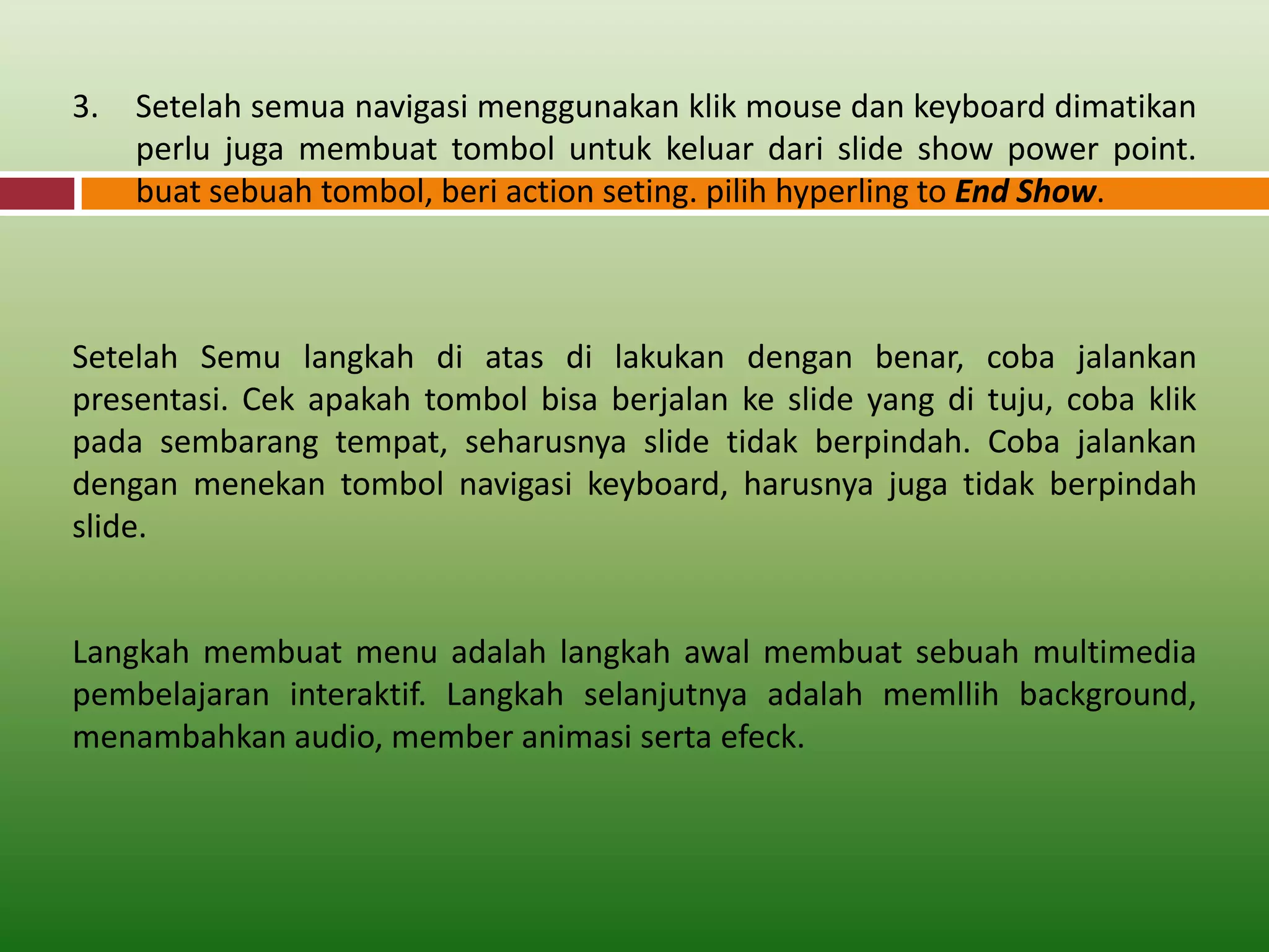 01. membuat tombol menu hyperlink di power point 2007 | PPTX