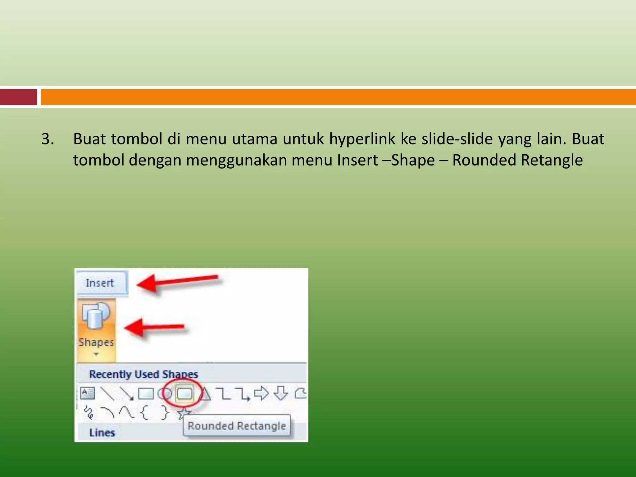 01. membuat tombol menu hyperlink di power point 2007 | PPTX