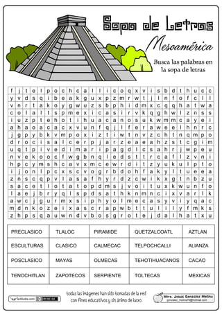01 mesoamerica-sopa-de-letras | PDF