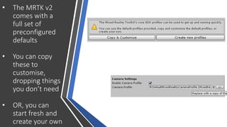 Mixed Reality Toolkit - Introduction to configuration | PPTX