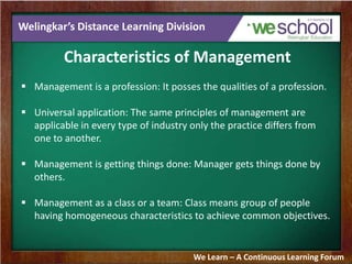 Nature of Management - Management Principles | PPTX