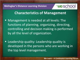 Nature of Management - Management Principles | PPTX