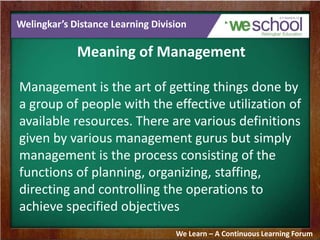 Nature of Management - Management Principles | PPTX