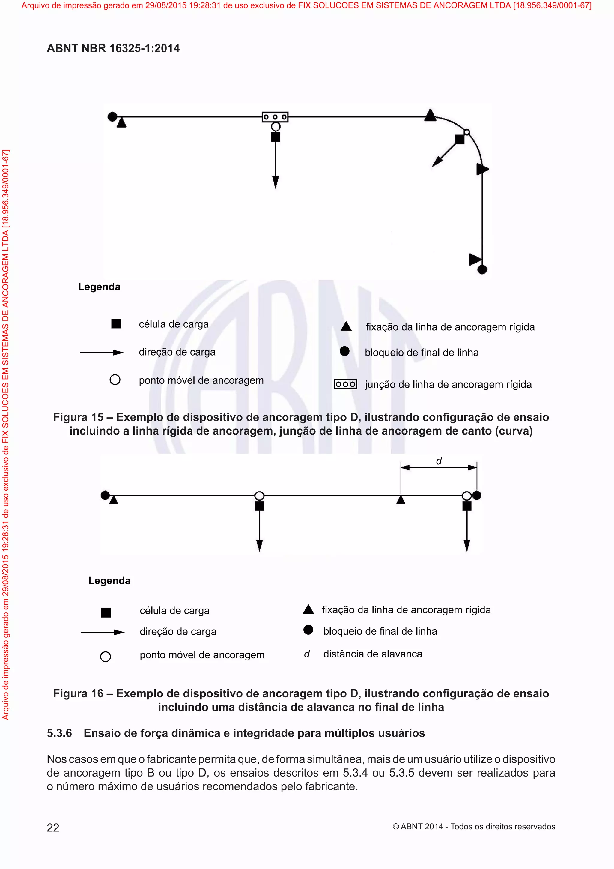 NBR 16325 - parte 1 - dispositivos de ancoragem tipos a, b e d | PDF