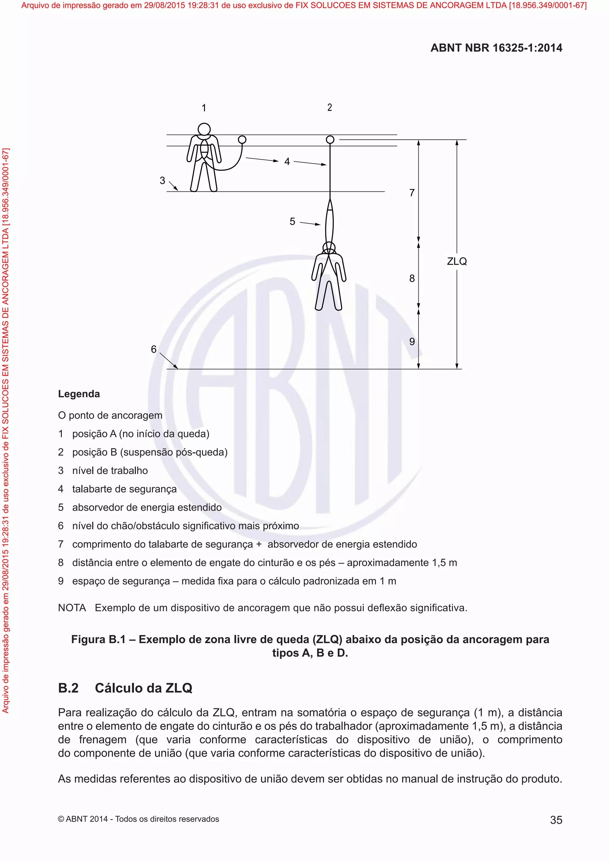 NBR 16325 - parte 1 - dispositivos de ancoragem tipos a, b e d | PDF