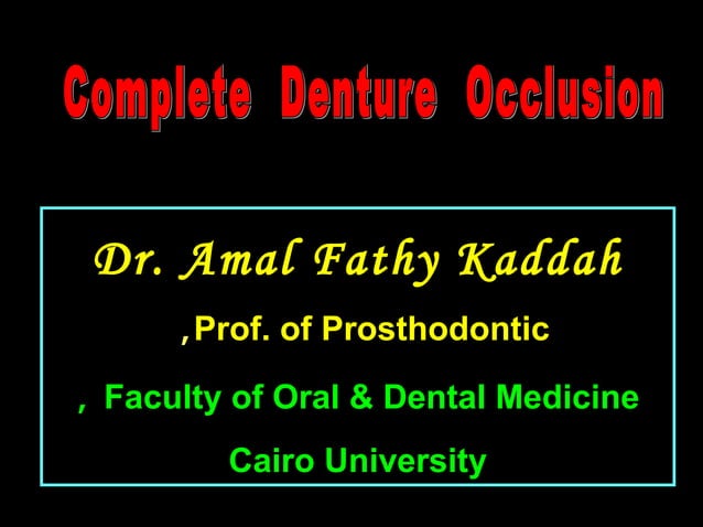 01 occlusion in prosthodontics introduction - stomatognathic system- definitions | PPT