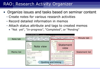 Gamifying Research Activity Support System | PPTX | Computer Software and Applications | Computing