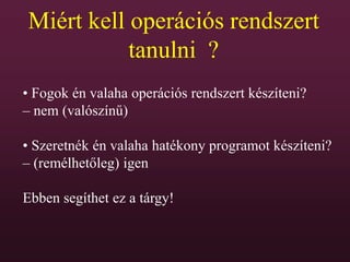 01 operacios rendszer celja es fogalma | PPT
