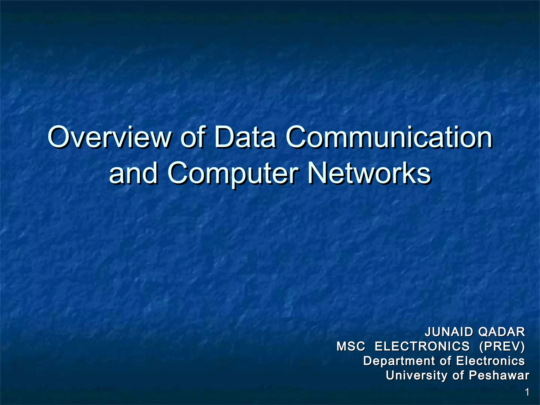 Data Communication and Computer Networking Part # 1 | PPT