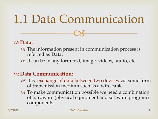 01 Overview of Data Communication and Networking | PPT