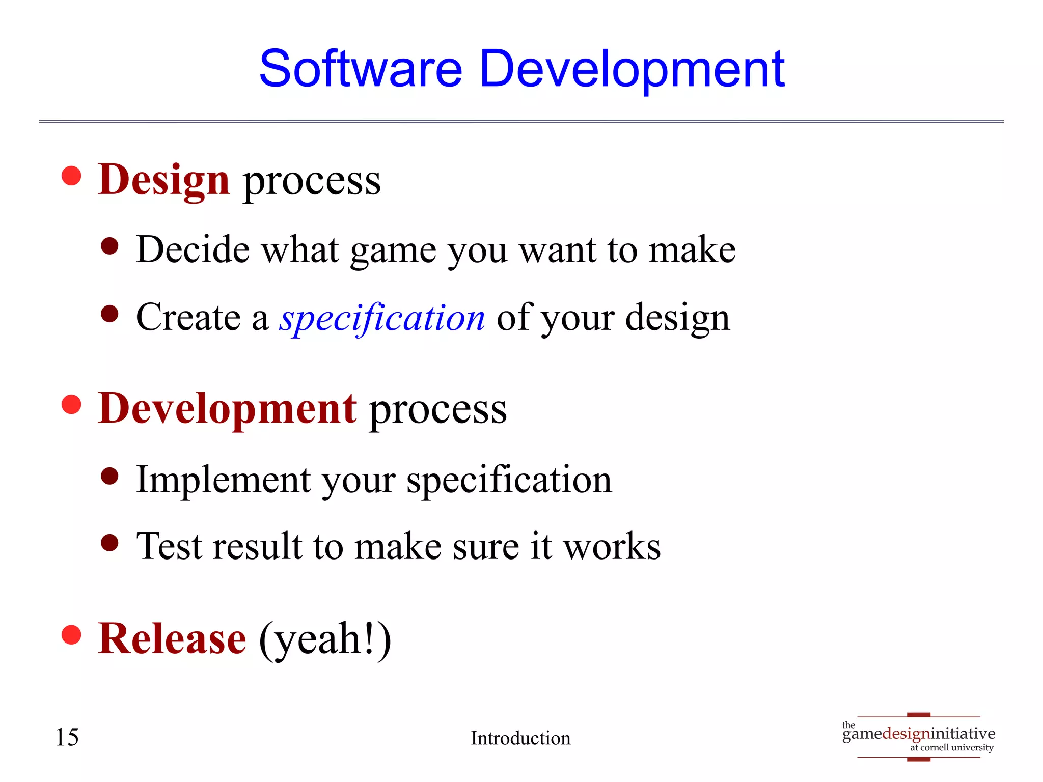 Overview of Computer Game Development | PPT