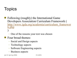 Overview of video games CS4455 video game design and programming | PPT