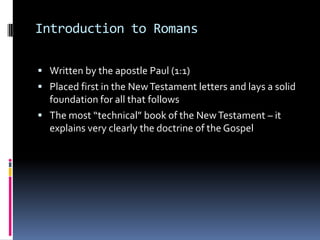 01. Paul’s Letter To The Romans Introduction | PPTX