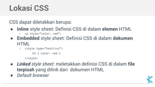 Pemrograman Web - Pengenalan CSS | PPT
