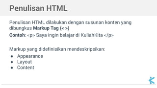 Pemrograman Web - Pengenalan HTML | PPT