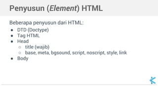 Pemrograman Web - Pengenalan HTML | PPT