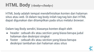 Pemrograman Web - Pengenalan HTML | PPT