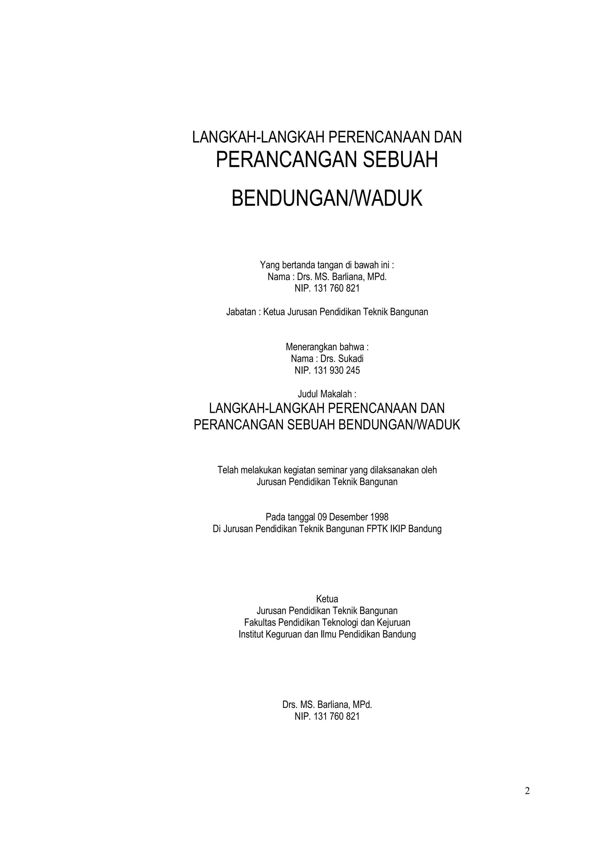 01 perencanaan bendungan-waduk | PDF