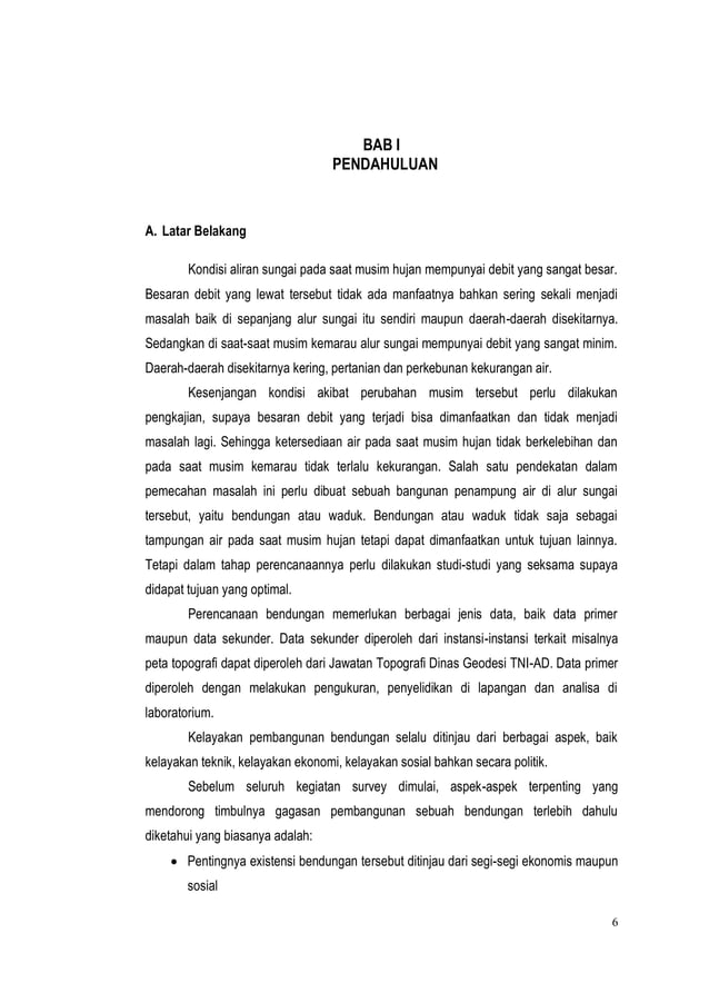 01 perencanaan bendungan-waduk | PDF