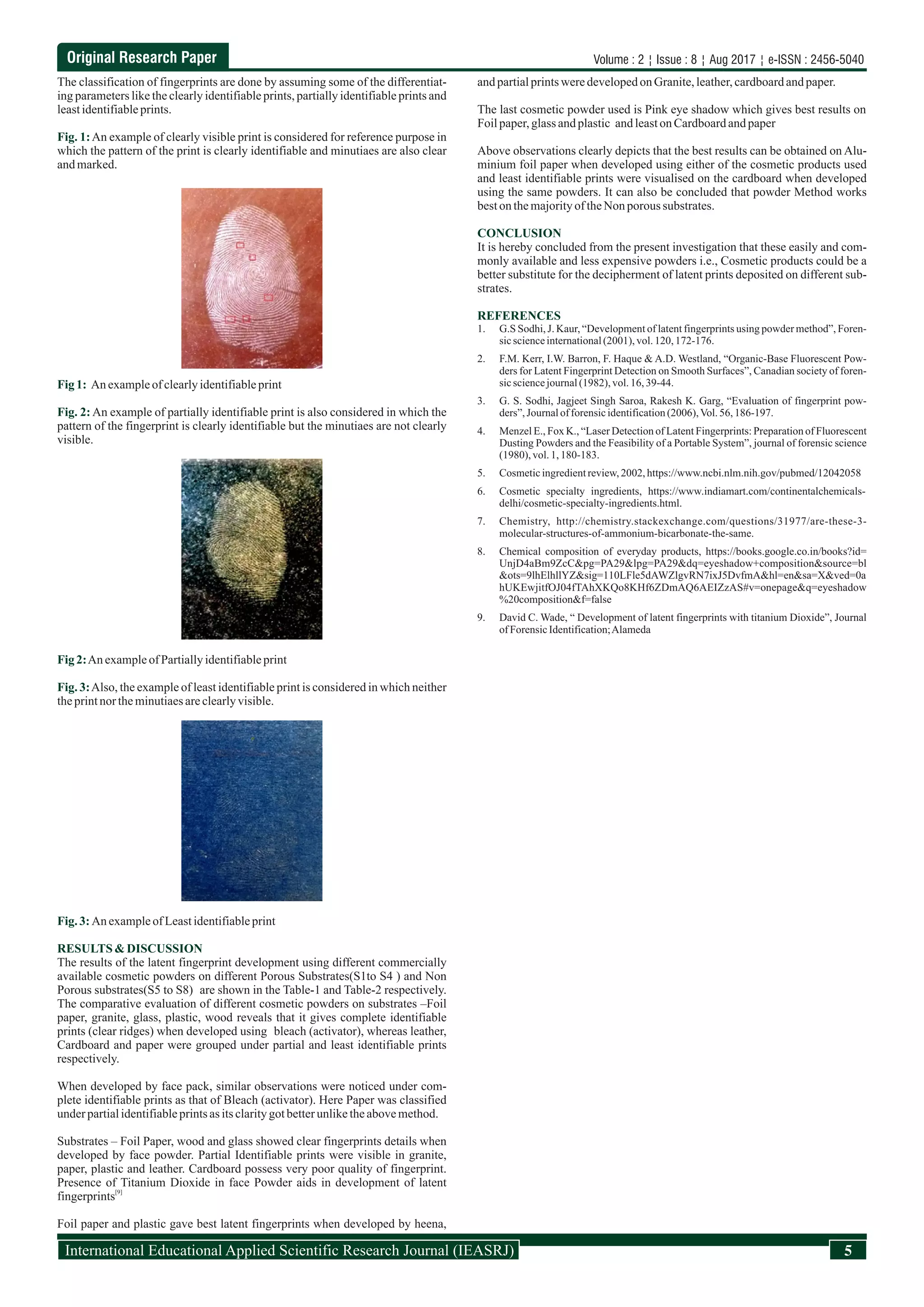REVEALING SECRETS OF LATENT FINGERPRINTS THROUGH COSMETIC PRODUCTS | PDF