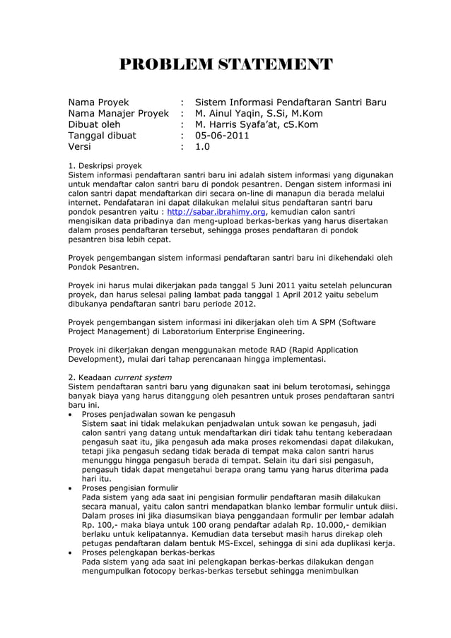 01. problem statement | PDF