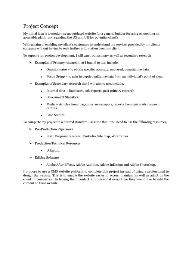 Project Proposal Document | PDF