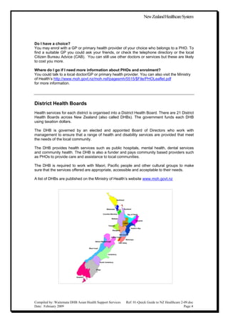 01 quick guide to nz healthcare 12-06 final v4 | PDF