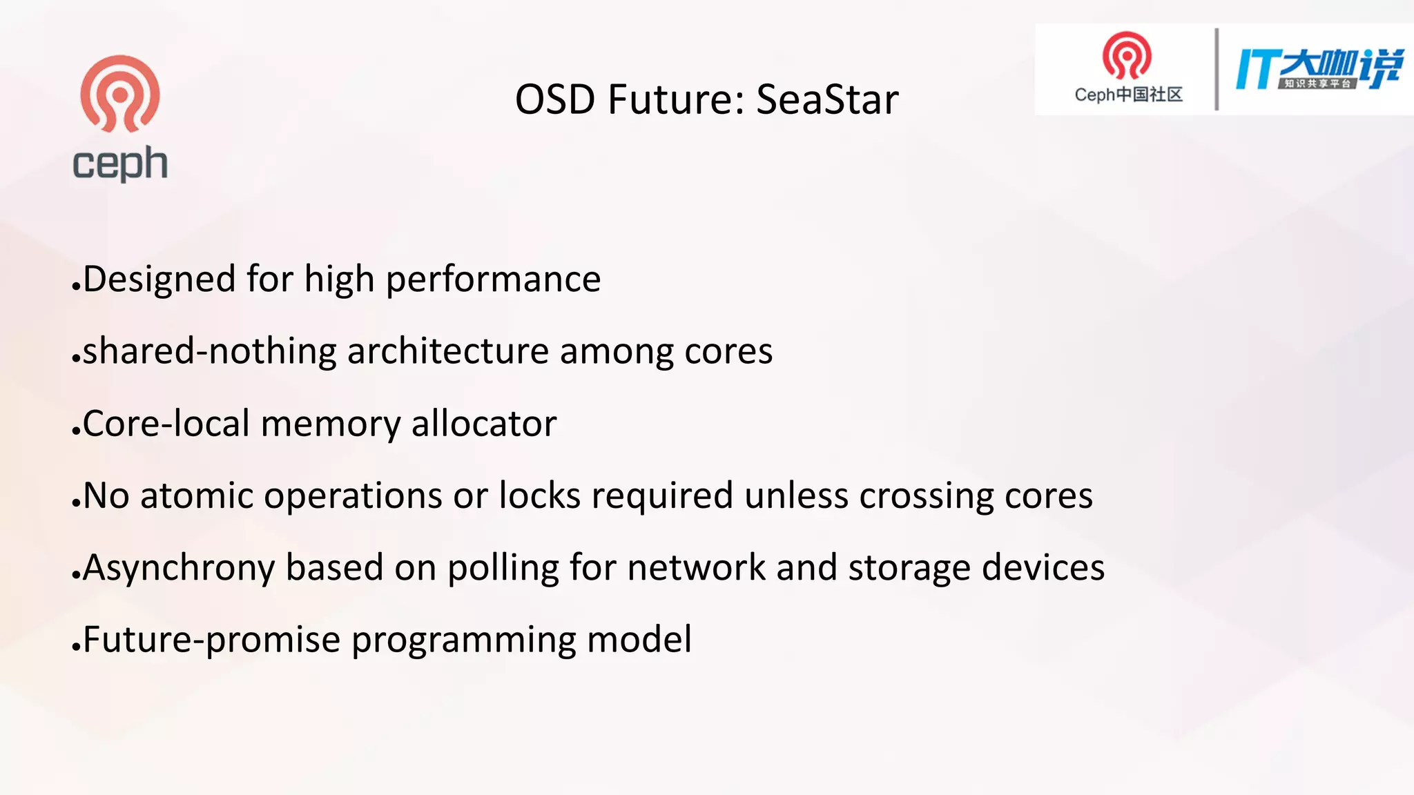 RADOS improvements and roadmap - Greg Farnum, Josh Durgin, Kefu Chai | PDF