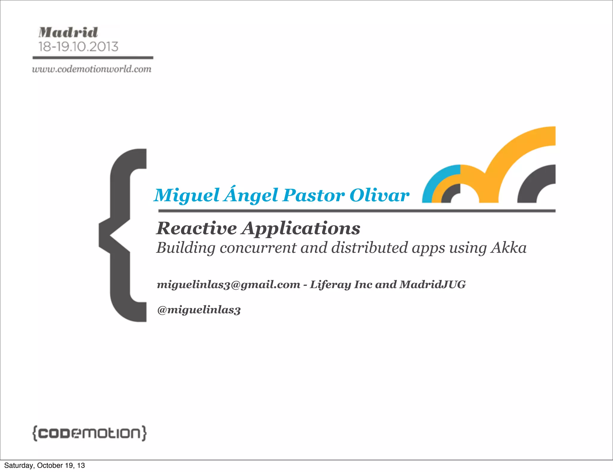 Reactive applications using Akka | PPT