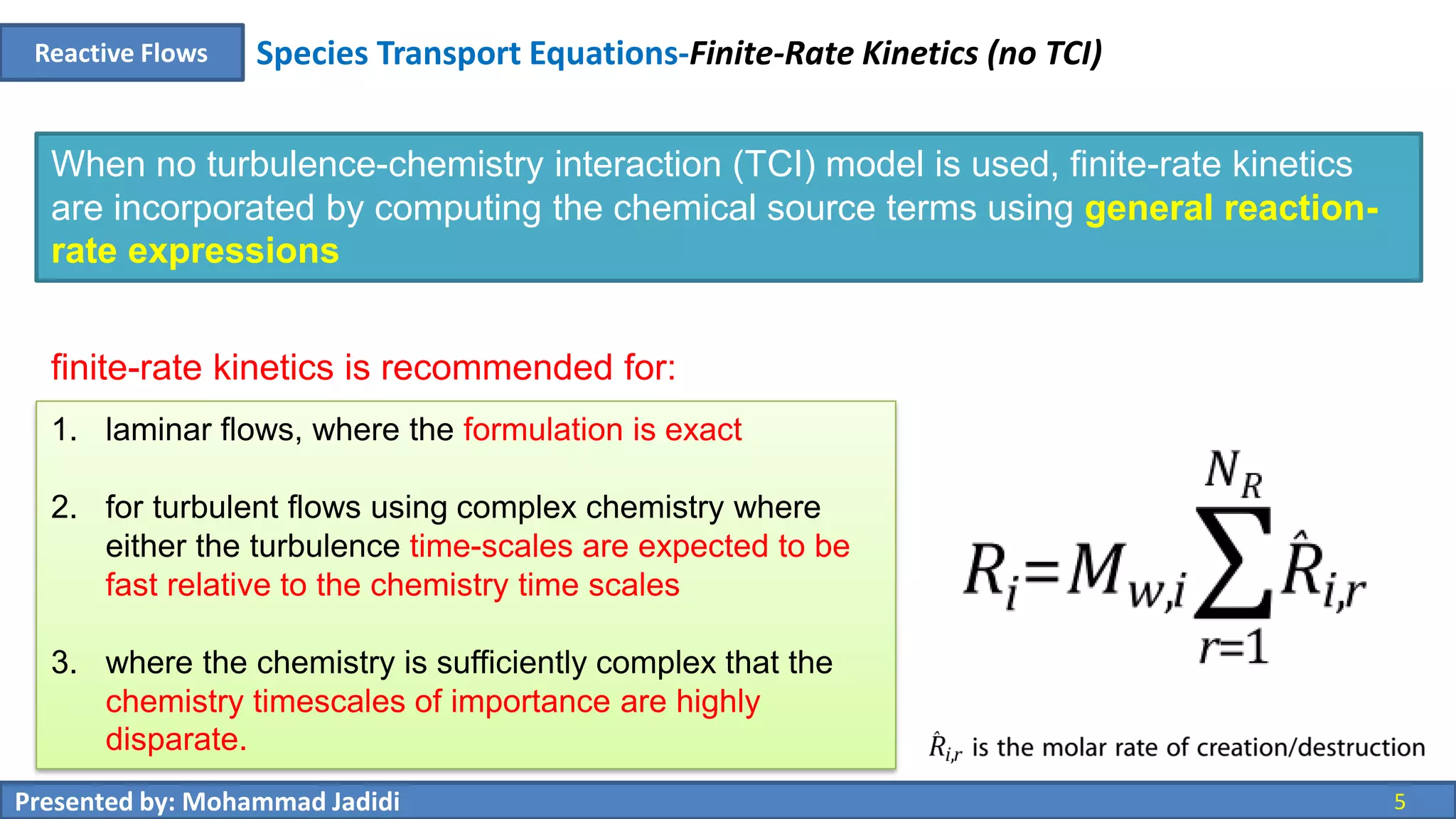 01 Reactive Flows Finite Rate Formulation For Reaction Modeling Pdf