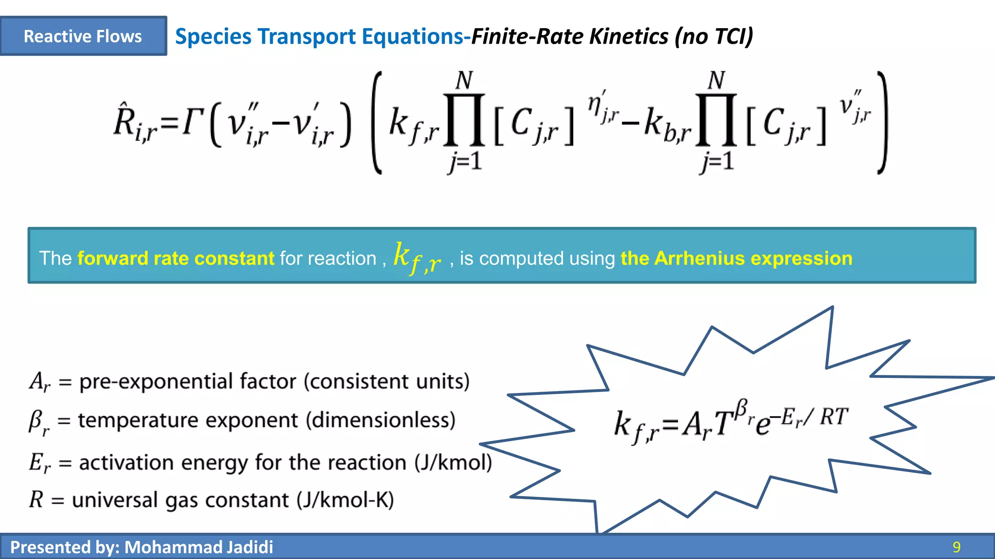01 Reactive Flows Finite Rate Formulation For Reaction Modeling Pdf