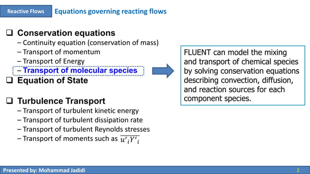01 reactive flows - finite-rate formulation for reaction modeling | PDF