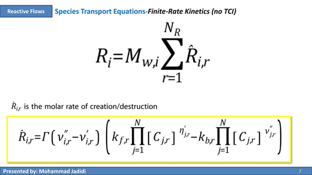 01 Reactive Flows Finite Rate Formulation For Reaction Modeling Pdf