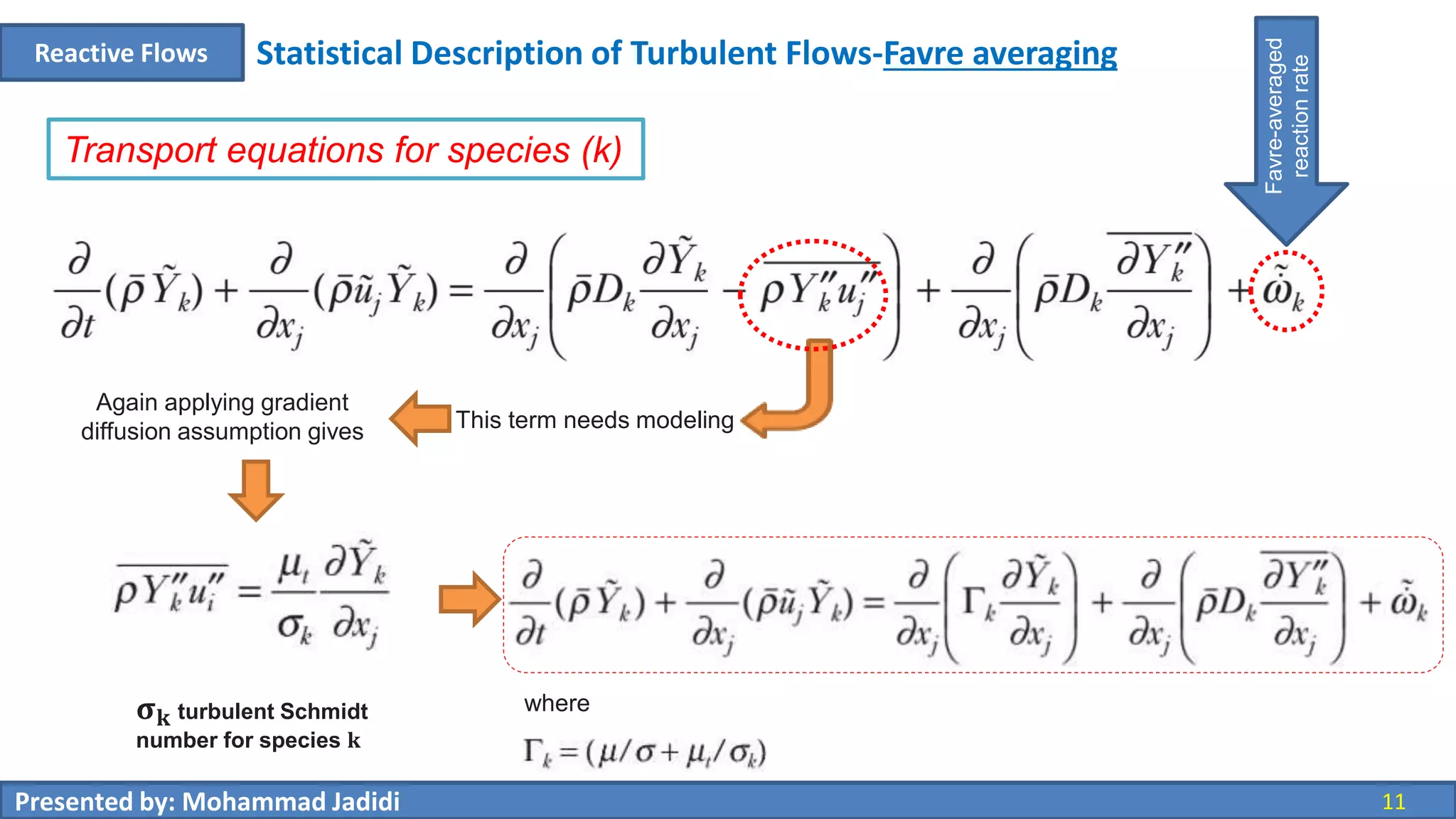 01 reactive flows - governing equations favre averaging | PPTX