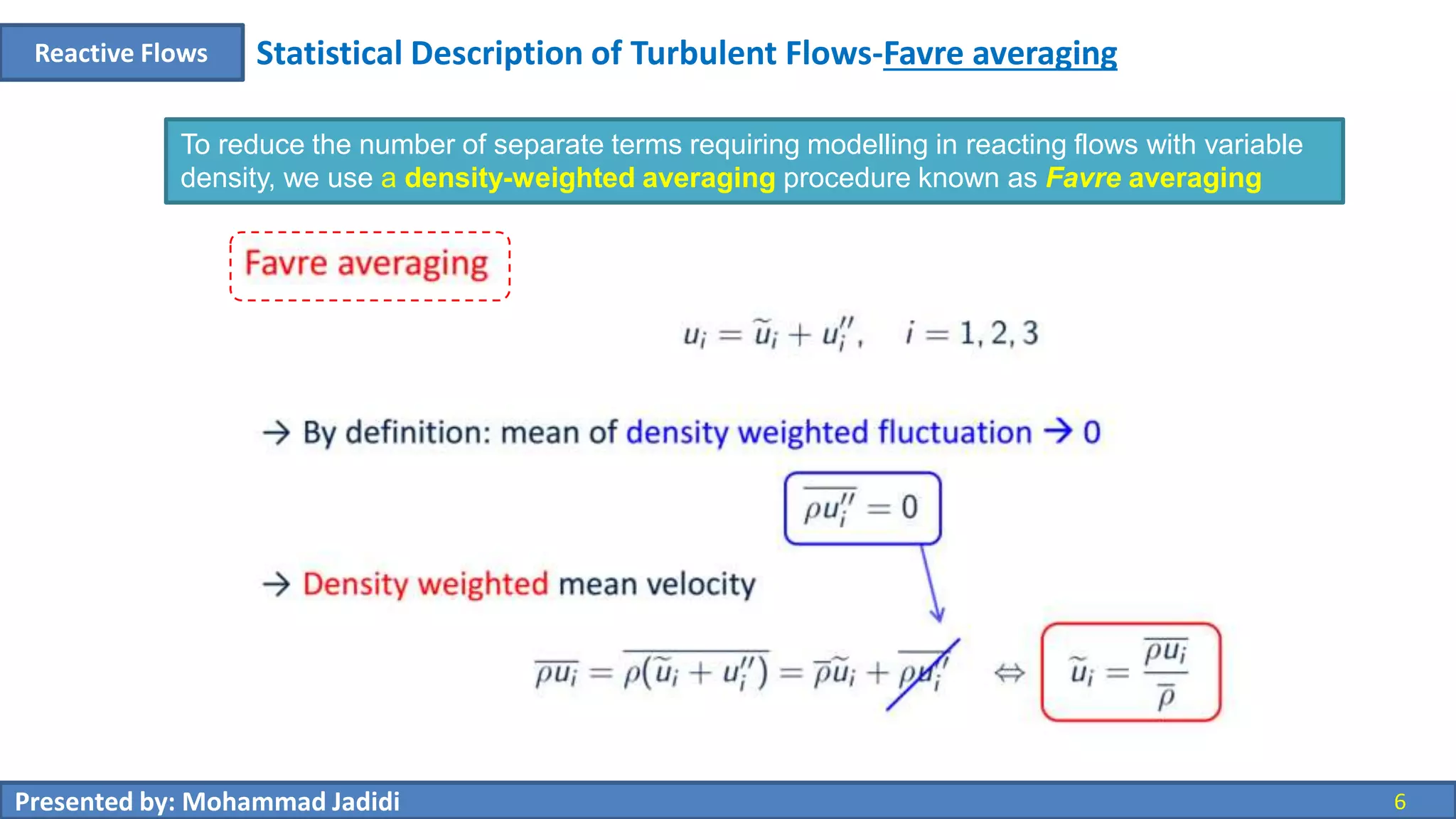 01 reactive flows - governing equations favre averaging | PPTX