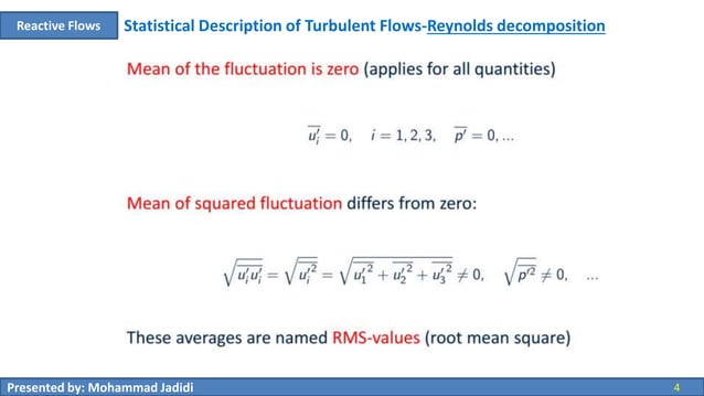 01 reactive flows - governing equations favre averaging | PPTX