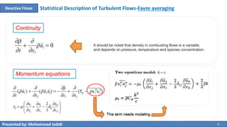 01 reactive flows - governing equations favre averaging | PPTX