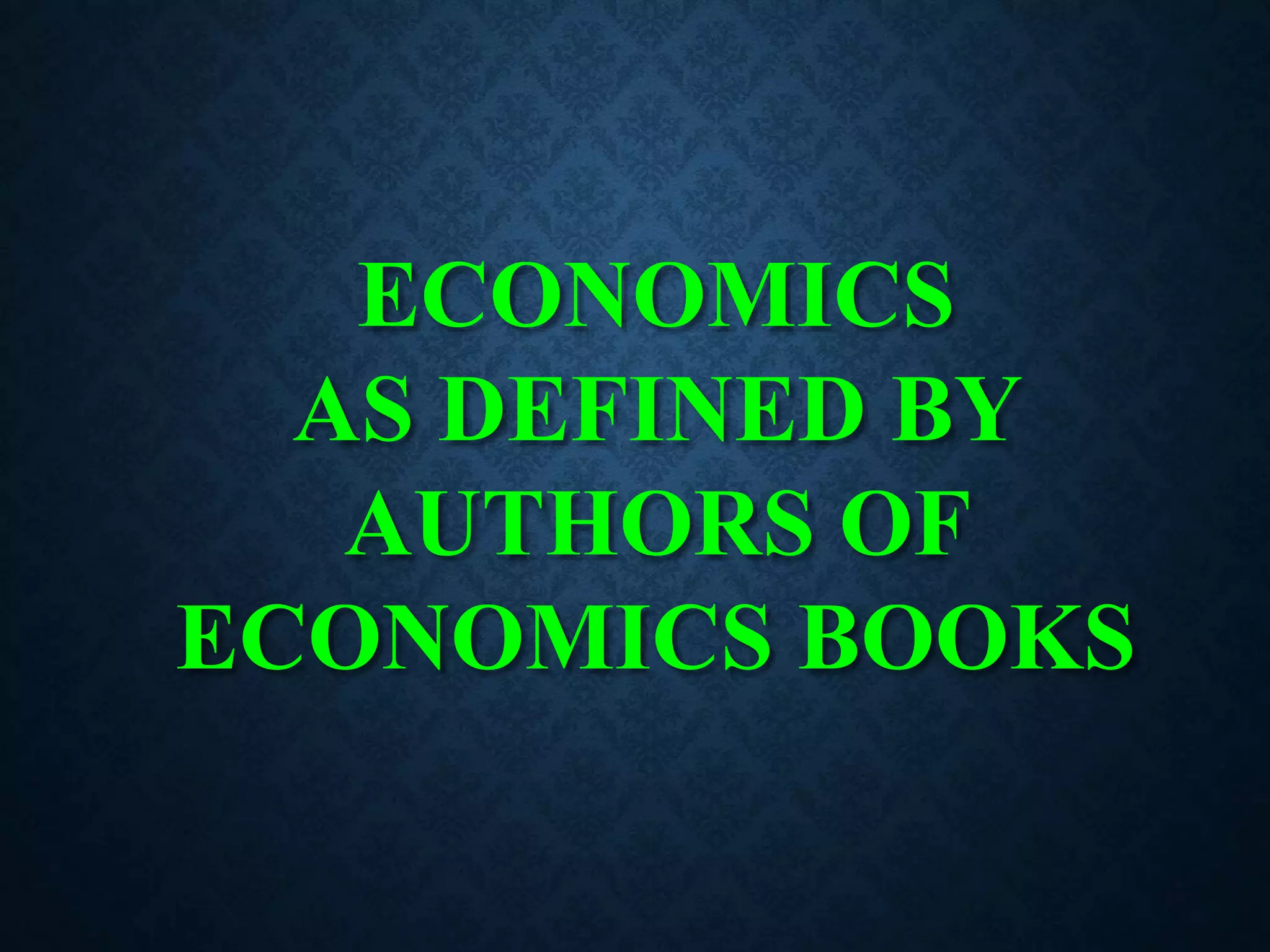 Revisiting Economics as a Social Science | PPTX