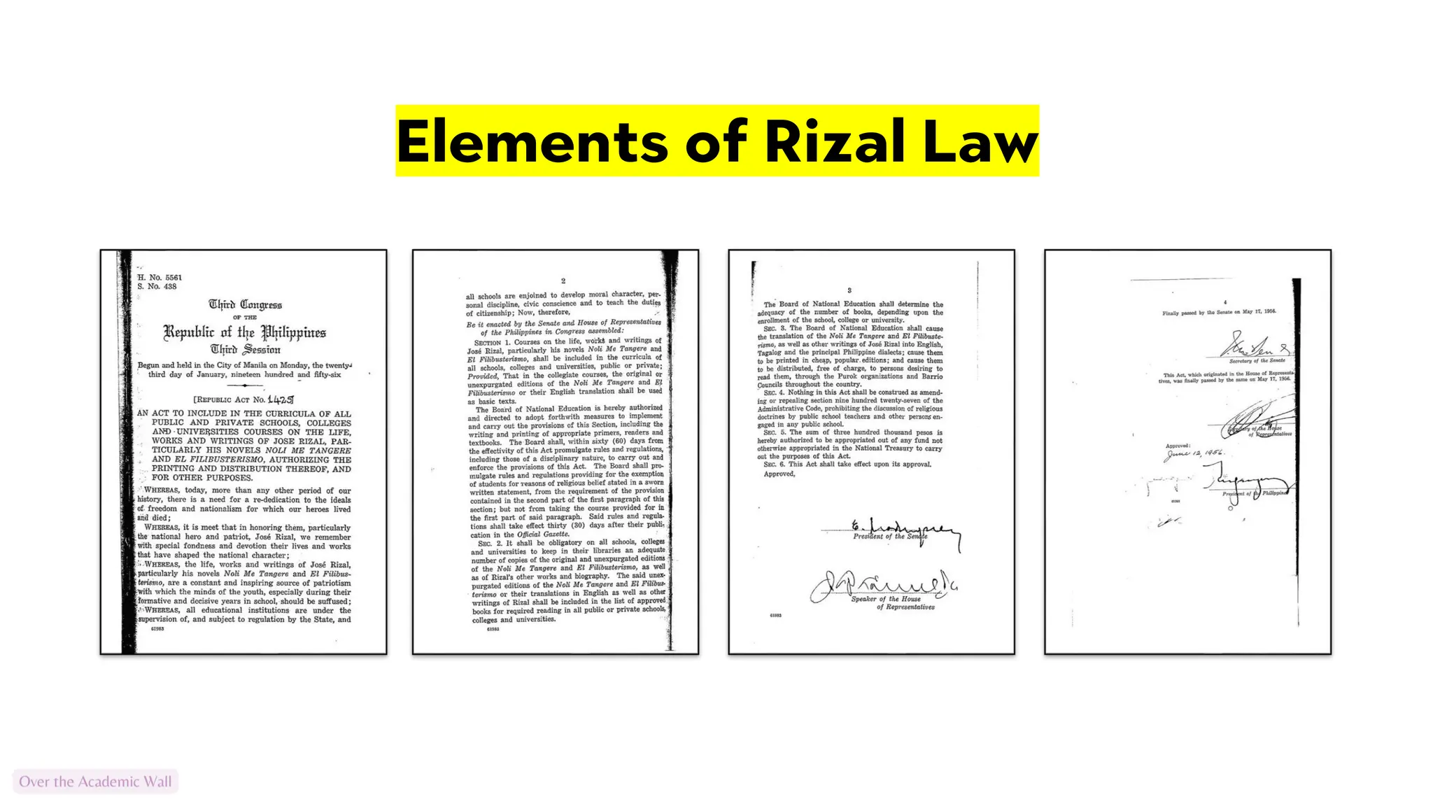 01 - Rizal Law (RA 1425) | Life and Works of Rizal (Slides) | PDF