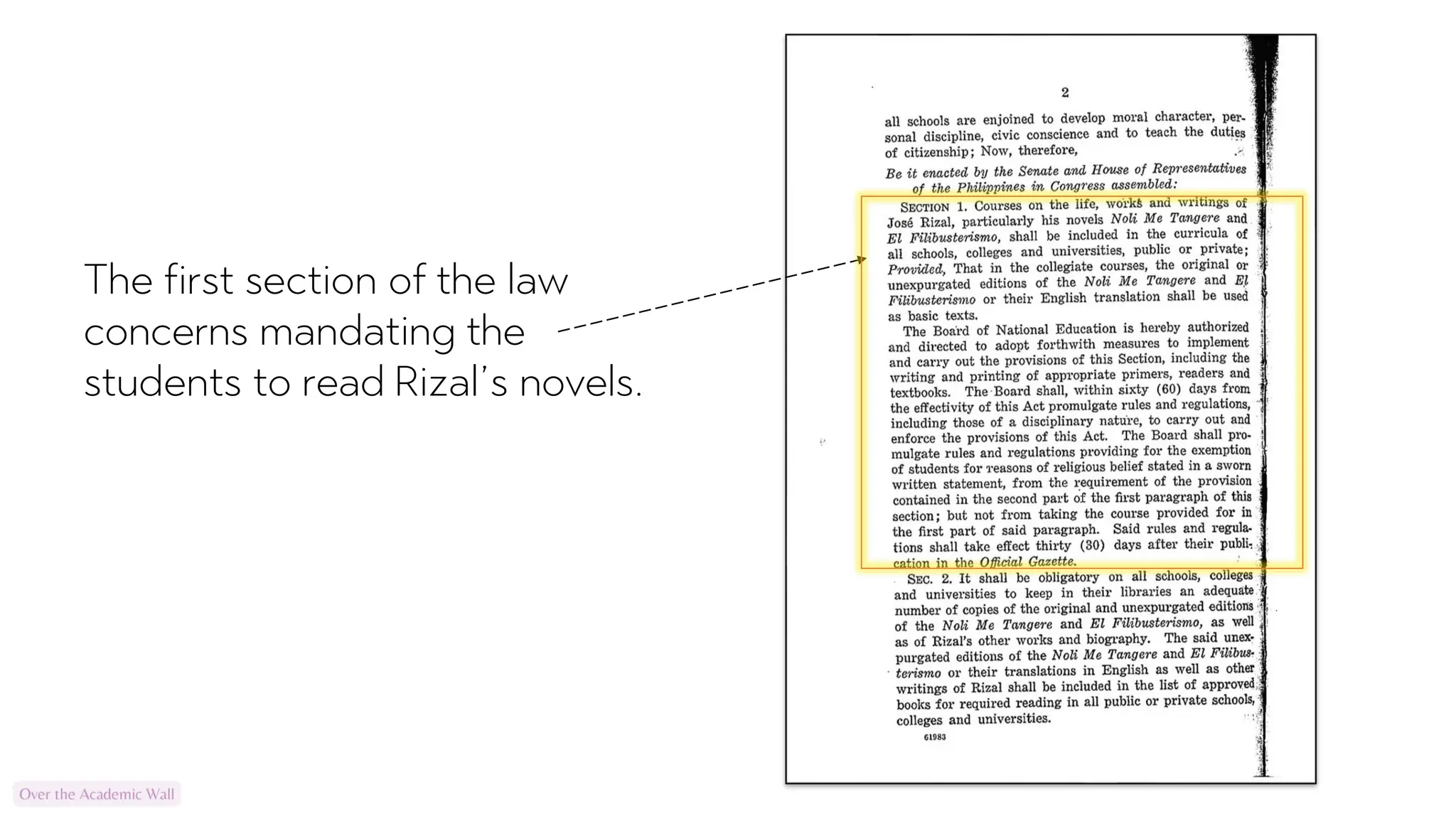 01 - Rizal Law (RA 1425) | Life and Works of Rizal (Slides) | PDF