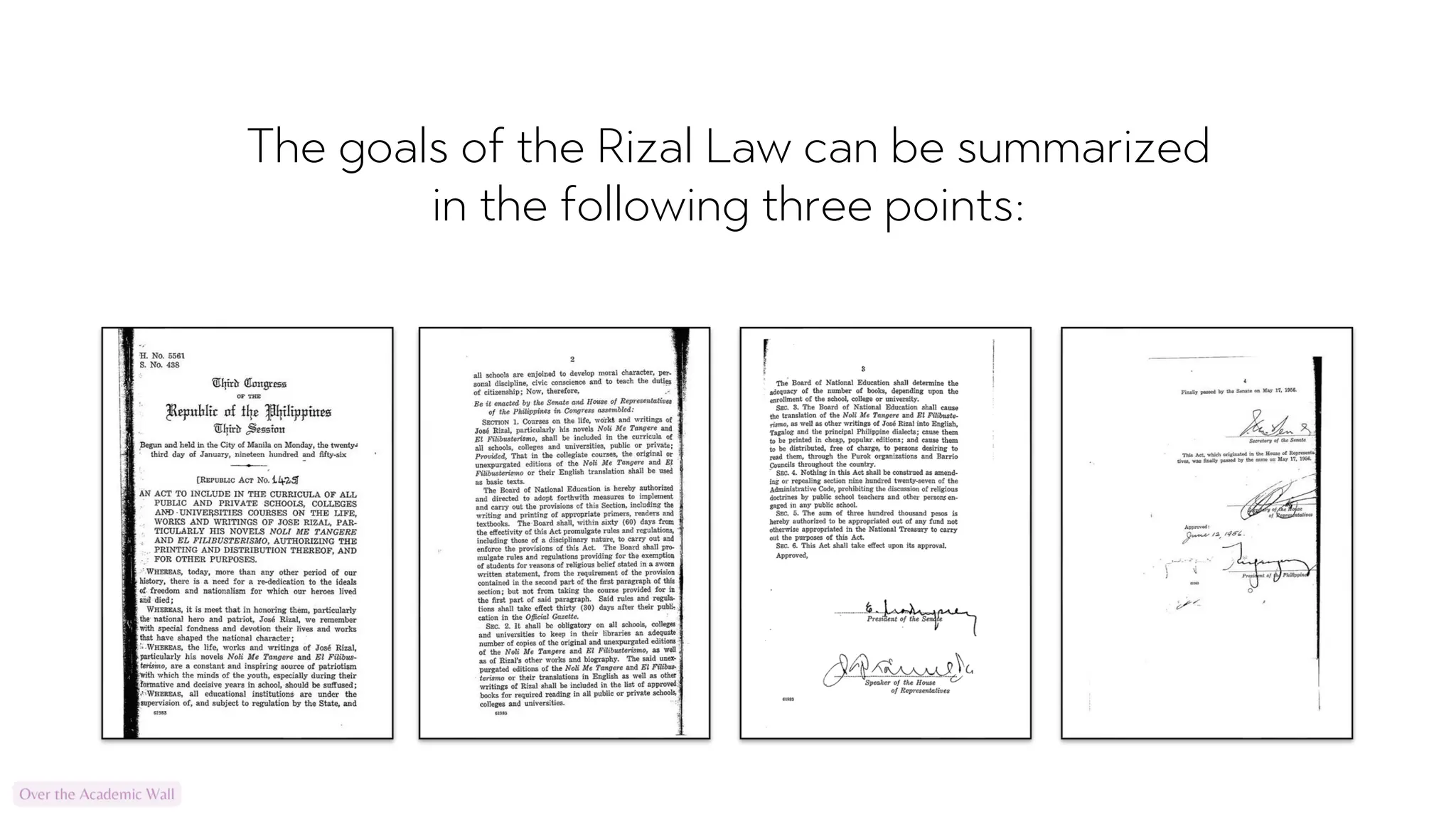 01 - Rizal Law (RA 1425) | Life and Works of Rizal (Slides) | PDF