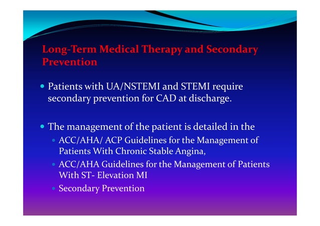 Role of Statin in Secondary Prevention of ACS | PPT