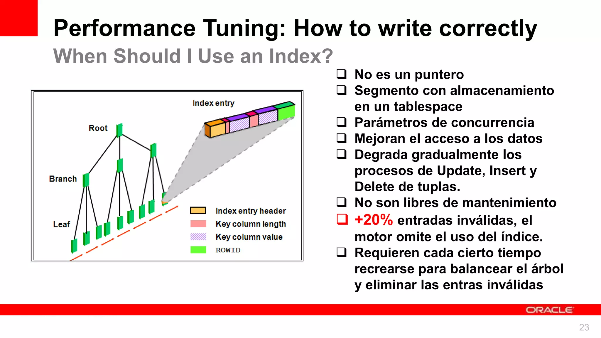 Ronald Vargas Performance Tuning how to write and run correctly sql statement recargado | PPT