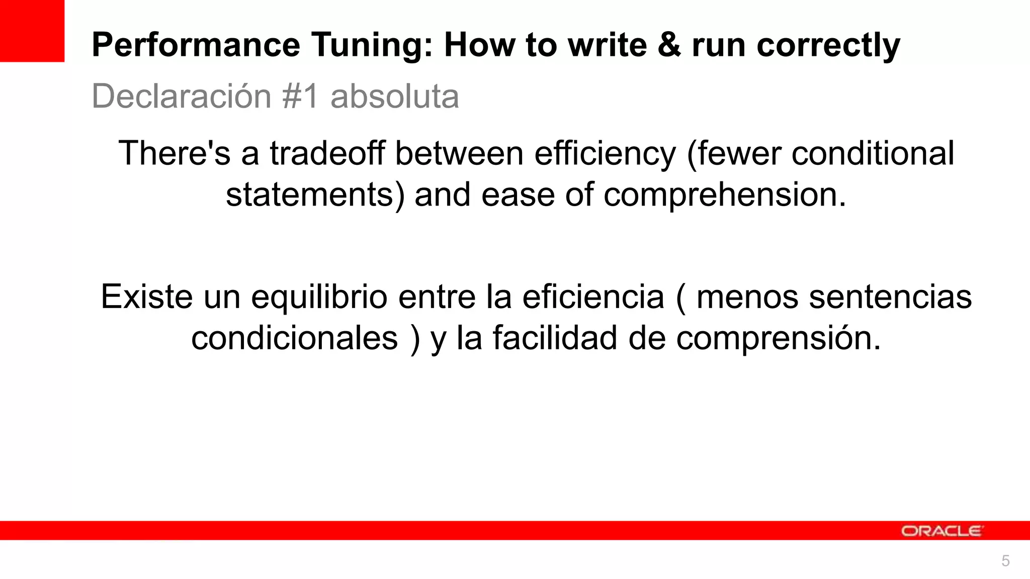 Ronald Vargas Performance Tuning how to write and run correctly sql statement recargado | PPT