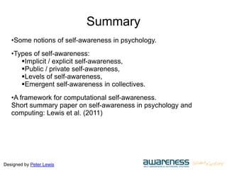 Academic Course: 01 Self-awarenesss and Computational Self-awareness | PPT