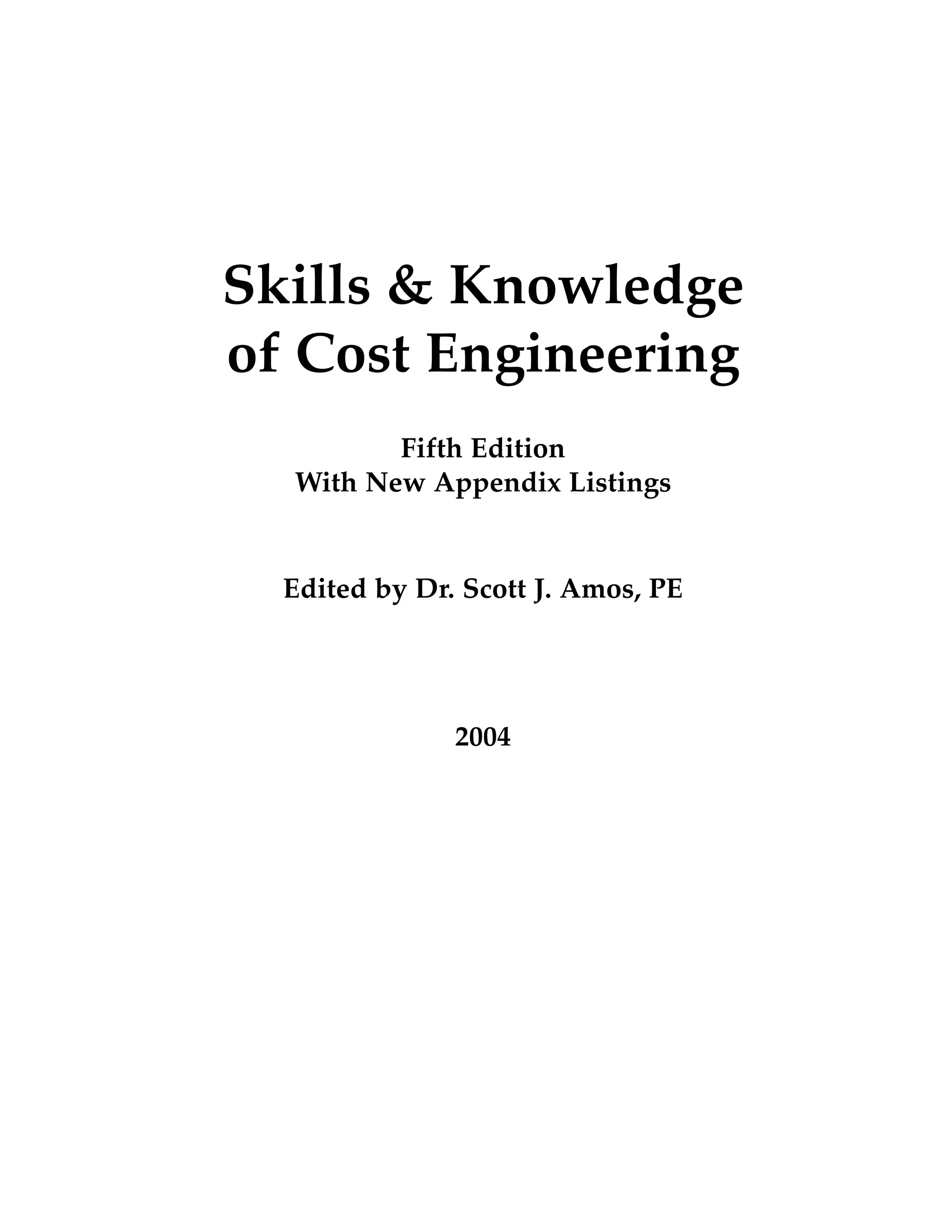 01-Skills and knowledge of cost engineering.pdf | Civil Engineering ...